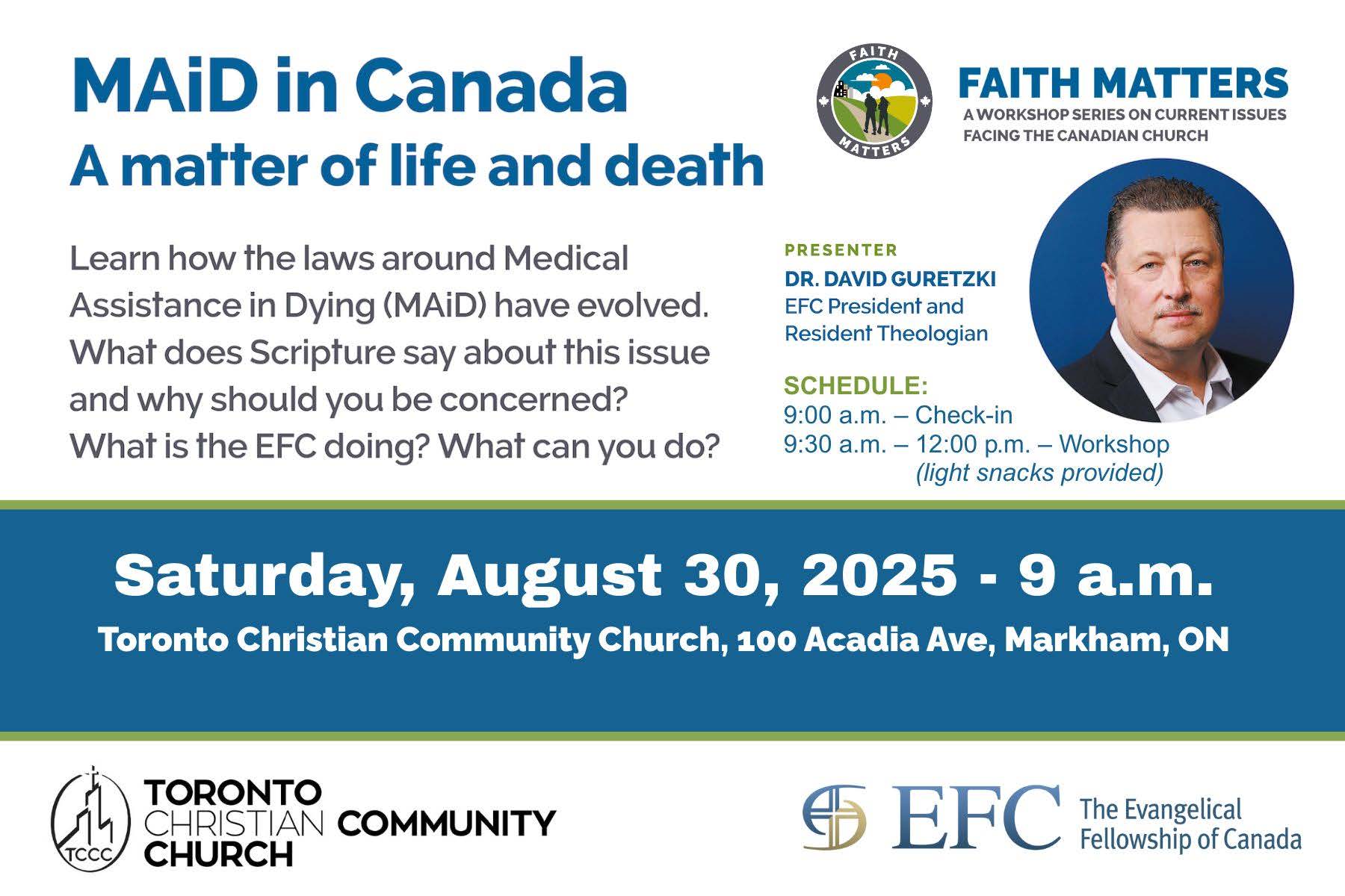 MAiD Workshop – Toronto Christian Community Church